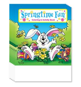 zoco - springtime fun - coloring books (25 bulk pack, without crayons) - easter holiday party favors, games, puzzles, activities for kids