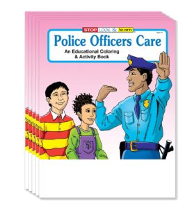 zoco - police & law enforcement educational coloring books (25 bulk pack, without crayons) - bulk giveaways for kids