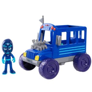 pj masks vehicle & figure - night ninja bus, blue