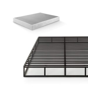 zinus quick lock metal smart box spring, 7.5 inch mattress foundation, strong metal structure, easy assembly, queen, white, hassle & headache free - comes together with easy-to-follow in