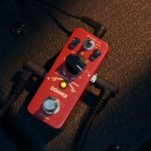 Donner Octave Guitar Pedal, Harmonic Square Digital Octave Mini Pedal Pitch Shifter 7 Shift Types 3 Tone Modes Sharp Detune Flat True Bypass