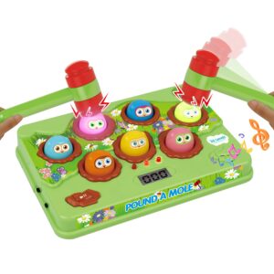 catchstar whack-a-mole game fast reflexes whack a mole game counting score wack-a-mole language learning musical wack a mole with soft hammer educational toy for kids toddlers children boys