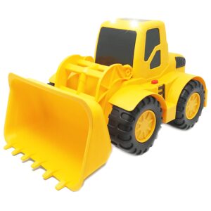 boley builders large bulldozer front loader truck with lights and sounds - kids construction toys and vehicles for toddlers boys and girls