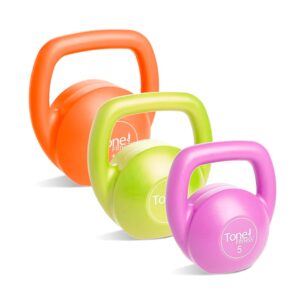 tone fitness kettlebell body trainer set of 3 (5, 10, 15 pound)