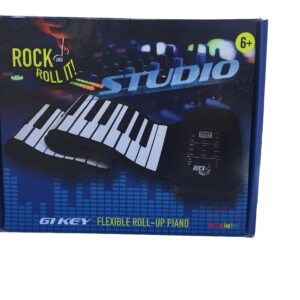 Rock And Roll It - Studio Piano. Roll Up Flexible USB MIDI Piano Keyboard for Kids & Adults. 61 Keys Portable Controller Keyboard. Foldable Silicone Piano Pad with Built-in Speaker