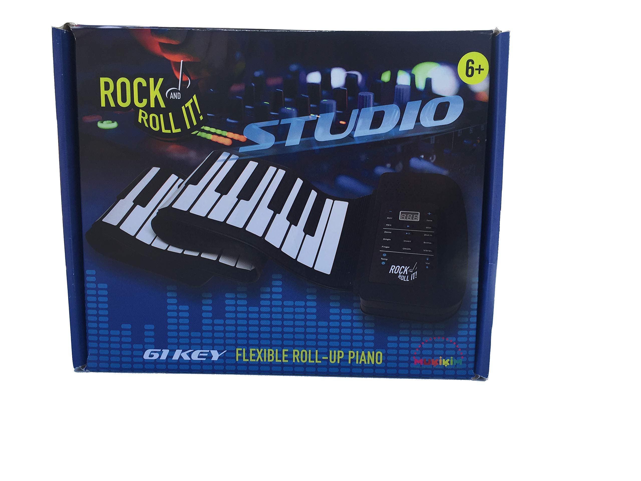 Rock And Roll It - Studio Piano. Roll Up Flexible USB MIDI Piano Keyboard for Kids & Adults. 61 Keys Portable Controller Keyboard. Foldable Silicone Piano Pad with Built-in Speaker