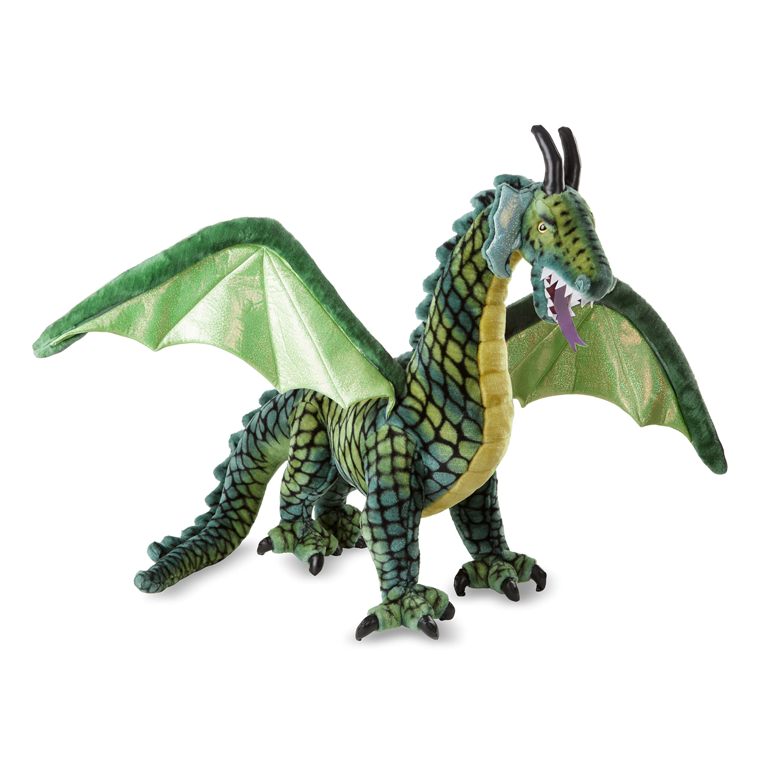 Melissa & Doug Lifelike Plush Giant Winged Dragon Stuffed Animal (36 x 40.5 x 16 in)