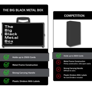 The Big Black Metal Box (BBB Edition) | Case Is Compatible with Cards Against Humanity, All Standard Card Games (Game Not Included) | Includes 8 Dividers | Fits up to 2500 Loose Unsleeved Cards, Boks