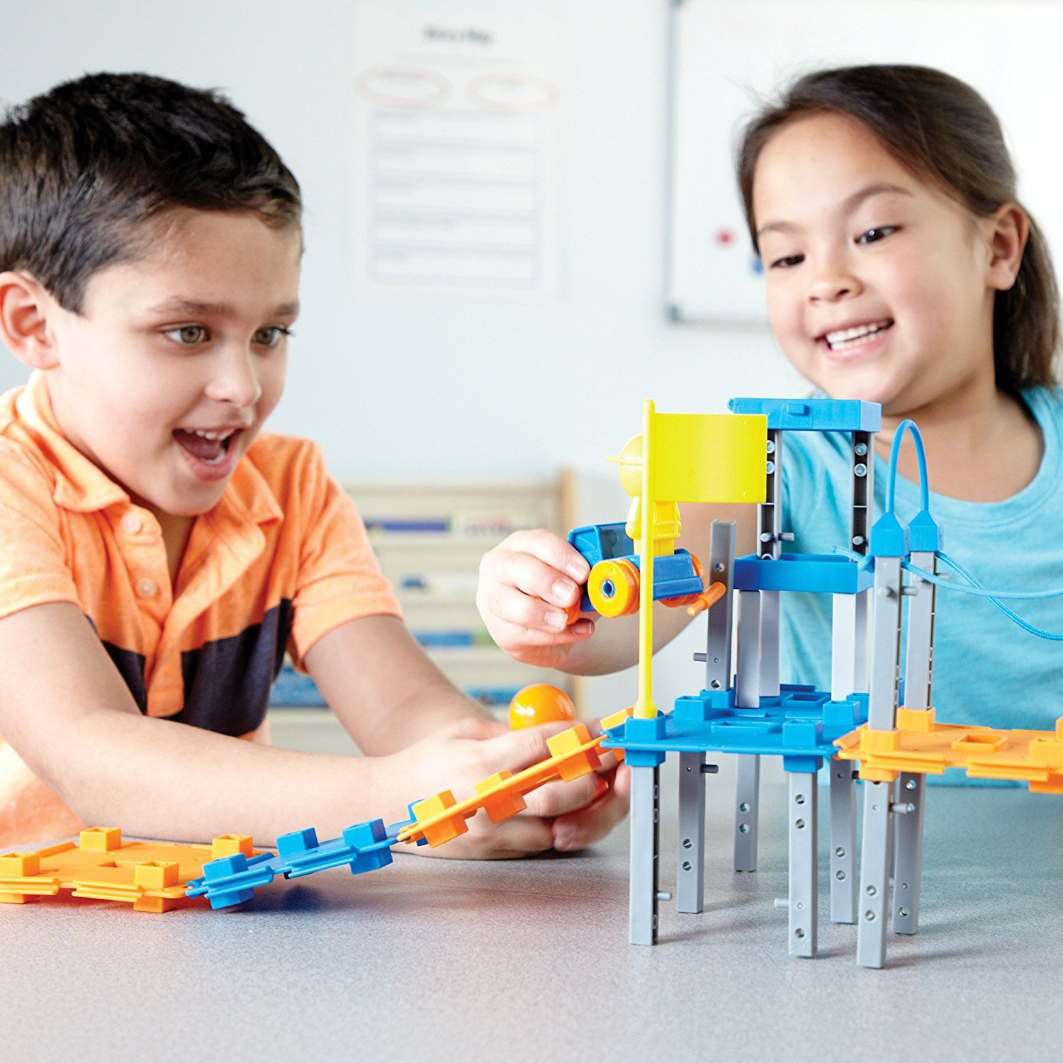 Learning Resources City Engineering and Design Building Set, Ages 5+,100 Pieces, Engineer STEM Toy, Construction Toys, Simple Machines Kids