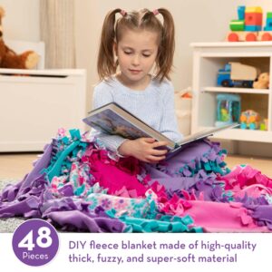 Melissa & Doug Created by Me! Flower Fleece Quilt No-Sew Craft Kit (48 squares, 4 feet x 5 feet)