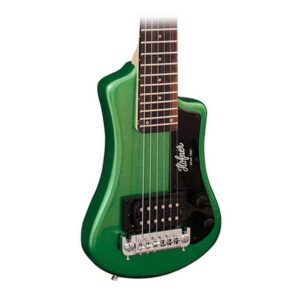 hofner shorty limited travel electric guitar w/ gigbag - metallic dark green