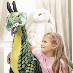 Melissa & Doug Lifelike Plush Giant Winged Dragon Stuffed Animal (36 x 40.5 x 16 in)