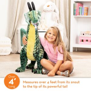 Melissa & Doug Lifelike Plush Giant Winged Dragon Stuffed Animal (36 x 40.5 x 16 in)