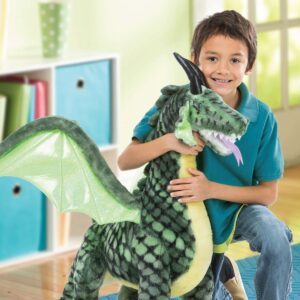 Melissa & Doug Lifelike Plush Giant Winged Dragon Stuffed Animal (36 x 40.5 x 16 in)