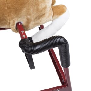 Spring Rocking Horse Plush Ride on Toy with Adjustable Foot Stirrups and Sounds for Toddlers to 5 Years Old by Happy Trails - Brown