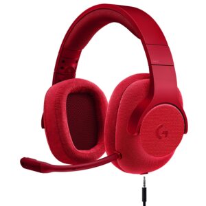 logitech g433 7.1 wired gaming headset with dts headphone: x 7.1 surround for pc, ps4, ps4 pro, xbox one, xbox one s, nintendo switch – fire red