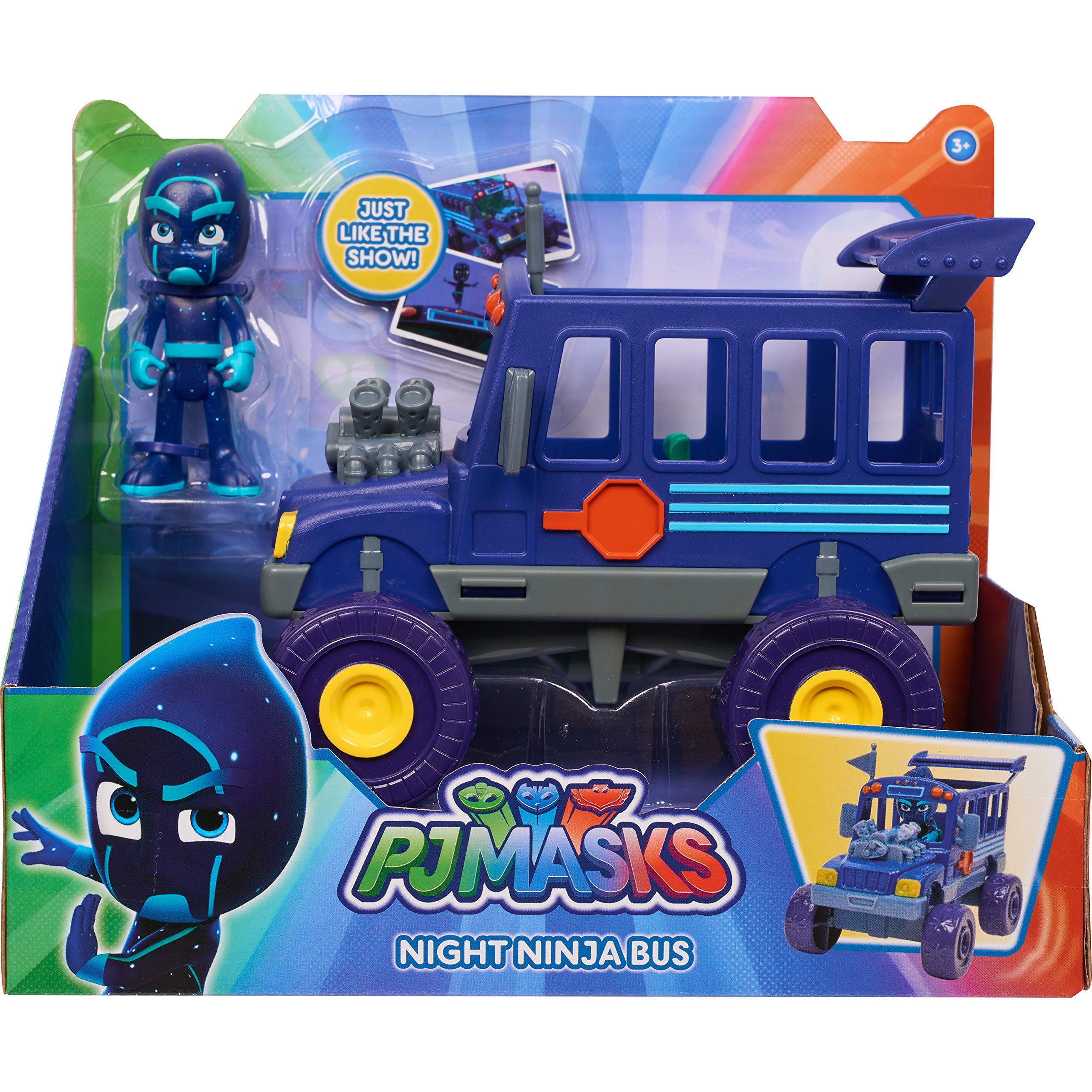 PJ Masks Vehicle & Figure - Night Ninja Bus, Blue