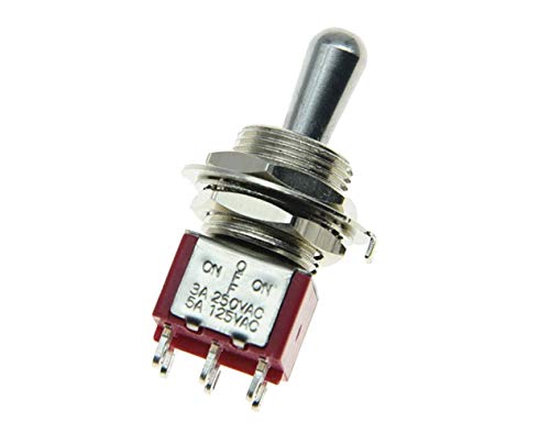 SALECOM Guitar or AMP Amplfier DPDT 3 Way ON OFF ON Toggle Switch Sealed Fat Bat Toggle Switch