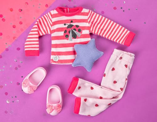 Glitter Girls - Ladybug Shimmer Pajama Top & Pant Regular Outfit - 14-inch Doll Clothes & Accessories Toys, 36 months to 144 months