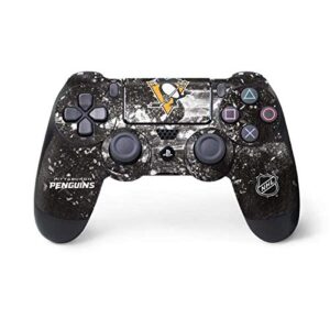 skinit decal gaming skin compatible with ps4 controller - officially licensed nhl pittsburgh penguins frozen design