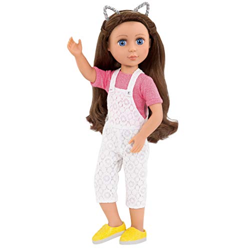 Glitter Girls – Glisten & Glam - Lace Overalls & Cat Ear Deluxe Outfit - 14-inch Doll Clothes– Toys, Clothes & Accessories For Girls 3-Year-Old & Up, includes Top (1)