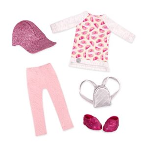 glitter girls - head to toe glimmer tunic & leggings deluxe outfit - 14-inch doll clothes & accessories toys,pink