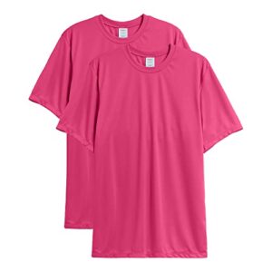 hanes mens sport cool dri performance tee shirt, wow pink, large us