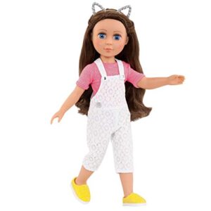 Glitter Girls – Glisten & Glam - Lace Overalls & Cat Ear Deluxe Outfit - 14-inch Doll Clothes– Toys, Clothes & Accessories For Girls 3-Year-Old & Up, includes Top (1)