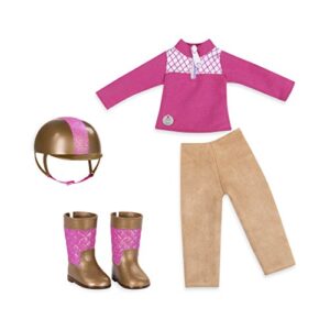 glitter girls by battat - ride & shine deluxe equestrian outfit - 14" doll clothes & accessories for girls age 3 & up - childrens toys , pink