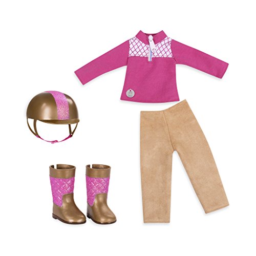 Glitter Girls by Battat - Ride & Shine Deluxe Equestrian Outfit - 14" Doll Clothes & Accessories For Girls Age 3 & Up - Childrens Toys , Pink