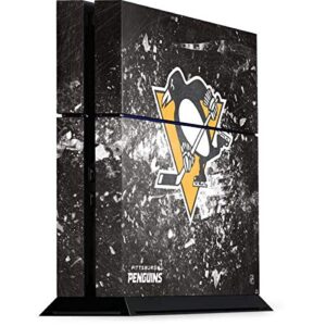 skinit decal gaming skin for ps4 console - officially licensed nhl pittsburgh penguins frozen design