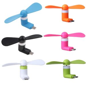 tenkey 6 packs usb c mini fan usb tpye c phone fan mini portable type-c mobile phone cooling fan for samsung galaxy s8 s8 plus google nexus 5x for huawei p9 type c mini fan