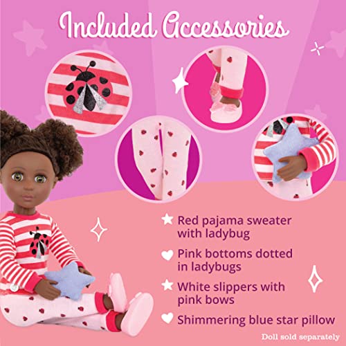 Glitter Girls - Ladybug Shimmer Pajama Top & Pant Regular Outfit - 14-inch Doll Clothes & Accessories Toys, 36 months to 144 months