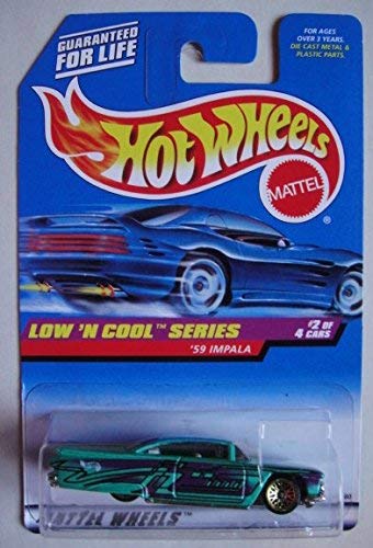 Hot Wheels Low 'N Cool Series #2 of 4 Cars, Green '59 Impala