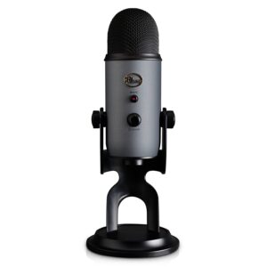 blue yeti usb microphone for recording, streaming, gaming, podcasting on pc and mac, condenser mic for laptop or computer with blue vo!ce effects, adjustable stand, plug and play - slate