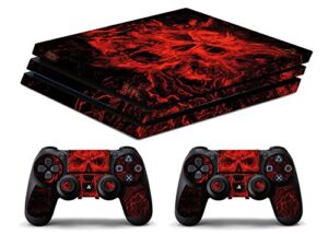 skin ps4 pro - skull flames red - limited edition decal cover adesiva playstation 4 slim sony bundle