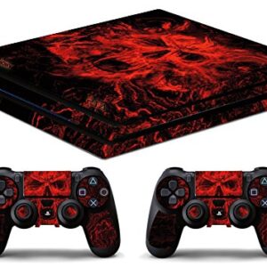 Skin Ps4 PRO - Skull Flames RED - Limited Edition Decal Cover ADESIVA Playstation 4 Slim Sony Bundle