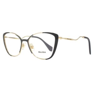 eyeglasses miu mu 51 qv vyd1o1 pale gold/grey/black