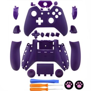 new custom full housing shell case cover with buttons for xbox one wireless controller - matte purple