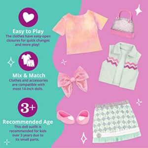 Glitter Girls – Dazzling Denim Skirt & Top Deluxe Outfit - 14-inch Doll Clothes & Accessories For Girls Age 3 & Up (GG50091Z)