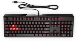 omen by hp wired usb gaming keyboard 1100 (black/red)