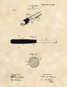 patent prints - louisville slugger patent art - baseball wall art - patent art poster (8.5 x 11) - 73