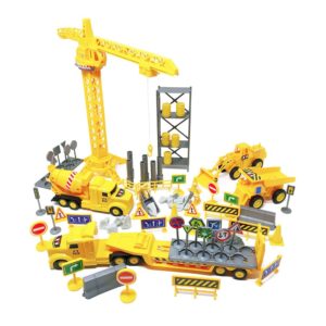 boley 100-piece construction project and vehicles play set - variety pack of construction toys cars vehicles and playset toy accessories for boys, girls, and toddler builders