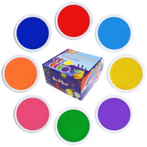 goomart washable large ink pads for rubber stamps kids (8 colors)