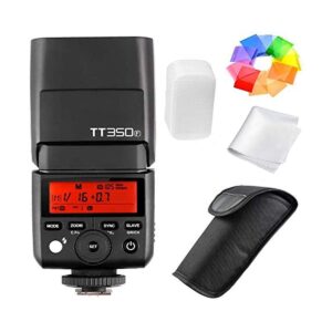 godox tt350f 2.4g hss 1/8000s ttl gn36 camera flash speedlite for fuji cameras x-pro2 x-t20 x-t2 x-t1 x-pro1 x-t10 x-e1 x-a3 x100f x100t with color filters and cleaning cloth