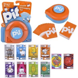 hasbro pit card game - frenzied family fun for 3-8 players ages 6 and up