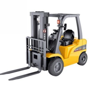 top race jumbo remote control forklift 13 inch tall, 8 channel full functional professional rc forklift construction toys, high powered motors, 1:10 scale - heavy metal - (tr-216)