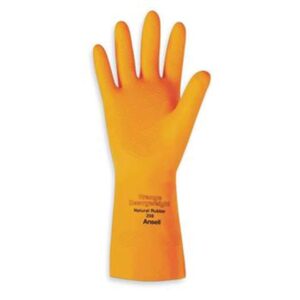 ansell 192087 healthcare orange heavyweight glove latex sz10