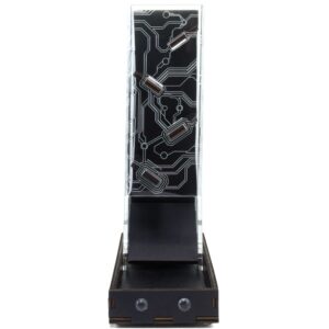 c4labs hi-tech laser etched dice tower, techno, gaming