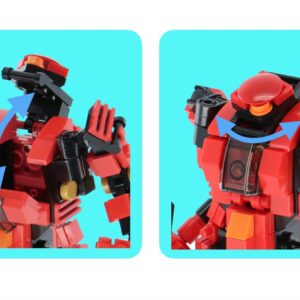 MyBuild Mecha Frame Rita 5006 - Red Robot Armor Mech Suit, Sci-Fi Building Bricks Mecha Building Kit